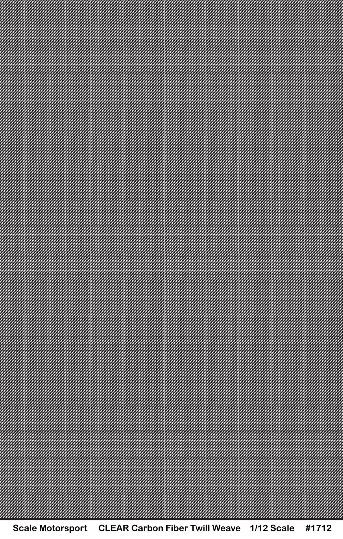 Scale Motorsport Carbon Fiber Twill Weave CLEAR Decal - 1/12 Scale